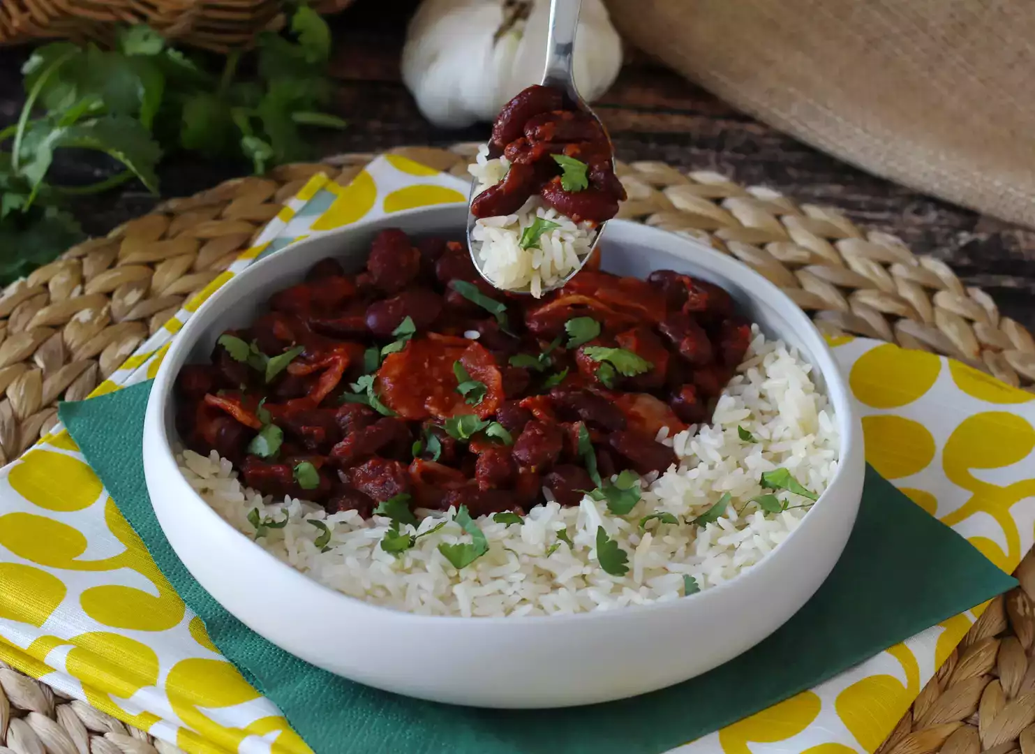 Recept rizs vörösbabbal és kubai szalonnával